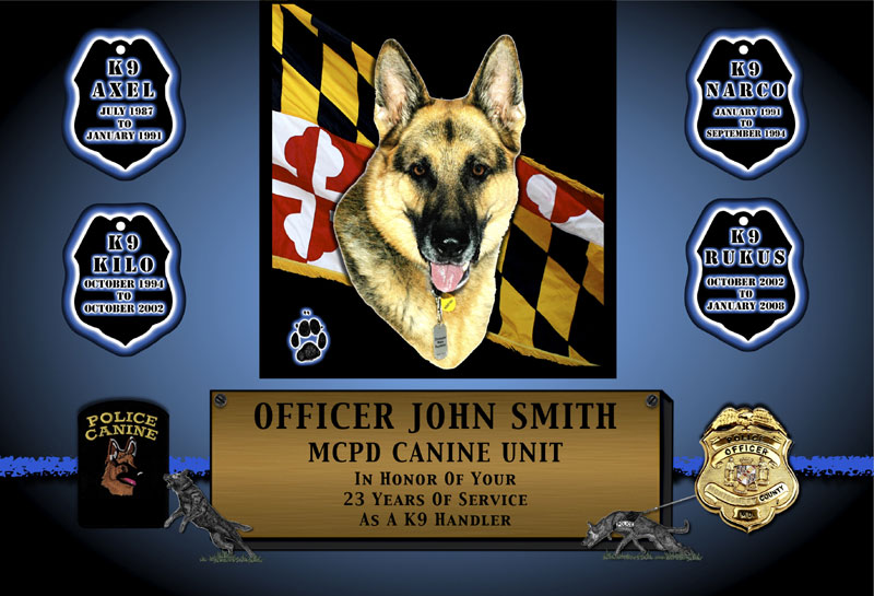 Rose Borisow Grafx- police art, largeview- K9 Print, John Smith Canine ...